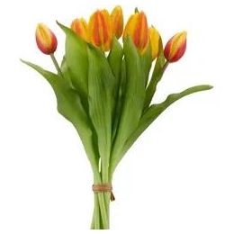 Kunsttulpe Creativ green "Tulpenbund", orange, H:32cm, Kunststoff, Kunstpflanzen, aus 7 Einzelstielen