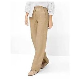 Culotte Brax "Style FARINA", Damen, Gr. 36K18, Kurzgr&ouml;&szlig;en, beige, Web, 100% Leinen, Hosen Culotte