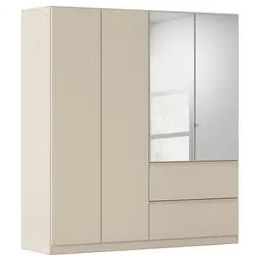 Dreht&uuml;renschrank Rauch "Kleiderschrank Schrank Garderobe COSTA in den Breiten 91/136/181 cm", beige (champagner), eingriffe beige (champagner), B:181cm H:197cm T:54cm, Holzwerkstoff, Schr&auml;nke, Dreht&uuml;renschrank, mit Spiegel, grifflose Front und Push-to-Open Funktion MADE IN GERMANY