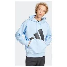 Kapuzensweatshirt Adidas SPORTSWEAR "ESSENTIALS BIG LOGO HOODIE", Herren, Gr. XXL, glow blau, schwarz, Obermaterial: 55% Baumwolle, 36% Polyester, 9% Viskose, angesetztes B&uuml;ndchen, Sweatshirts, ohne Verschluss, mit Rippb&uuml;ndchen