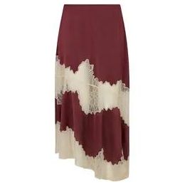 Lily & Lionel Midirock LILY AND LIONEL "Elenor Lace Insert Midi Skirt Damen", Damen, Gr. 44, burgundy, 100% Polyester, R&ouml;cke