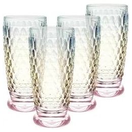 Villeroy & Boch Longdrinkglas VILLEROY & BOCH "Longdrinkglas Boston Pearl 300 ml 4er Set bunt", bunt, 4 tlg., Glas, Trinkgef&auml;&szlig;e
