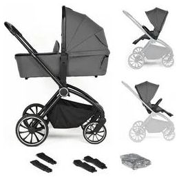 Kombi-Kinderwagen BABYGO "Harmony 3in1", Kinder, grau, Aluminium, Polyester, Kinderwagen, inkl. Babyschale mit Adaptern
