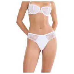 String Triumph "Comfort Allure", Damen, Gr. 42, wei&szlig;, Microtouch, Obermaterial: 55% Polyamid, 35% Polyester, 10% Elasthan, Unterhosen String, florale Stretch-Spitze, elastisch, eleganter Look