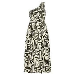 Midikleid RAFFYA "Jazz Jersey One Shoulder Warhol Print Midi Dress Damen", Damen, Gr. 38, Normalgr&ouml;&szlig;en, schwarz, 100% Baumwolle, Kleider Midikleid