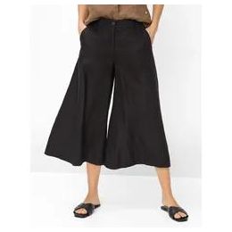 Culotte Brax "Style MELLI S", Damen, Gr. 34K (17), Kurzgr&ouml;&szlig;en, schwarz, Web, 100% Leinen, Hosen Culotte