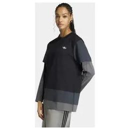 Langarmshirt Adidas ORIGINALS "LOOSE FIT LONGSLEEVE, LAGENLOOK", Damen, Gr. S, schwarz, Obermaterial: 100% Baumwolle, normal, Rundhals, Shirts Langarmshirt