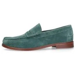 Loafer Henry Stevens "Riley M PL", Damen, Gr. 42, petrol, Kalbsvelours, Schuhe Loafer