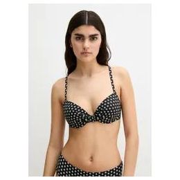 Marc O'Polo Bandeau-Bikini-Top MARC O'POLO "Palm Geo Print", Damen, Gr. 70, Cup A, schwarz geo print, Obermaterial: 84% Polyamid, 16% Elasthan, Bikini-Oberteile