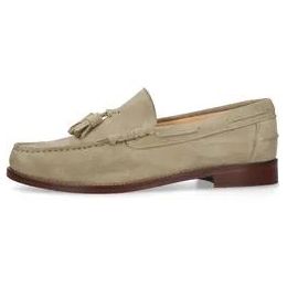 Loafer Henry Stevens "Riley M TL", Herren, Gr. 42, beige, Kalbsvelours, Schuhe Loafer