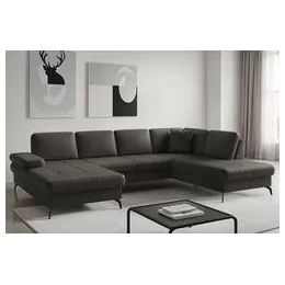 Sit & More Wohnlandschaft SIT & MORE "Morris Jubi, Breite 300 cm", anthrazit, Sofas, B/H/T: 300cm x 83cm x 202cm, NaturLEDER, Ottomane rechts, Mit Armteilverstellung,mit Armteilverstellung, Wohnlandschaft, mit Armteilfunktion, optional mit Bettfunktion, B:300cm H:83cm T:202cm