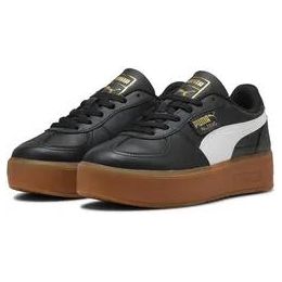 Sneaker Puma "Palermo Elevata Leather Sneakers Damen", Herren, Gr. 39, schwarz gum beige, Obermaterial: Synthetik, Kuhleder. Futter: Textil. Innensohle: Textil. Laufsohle: TR (Thermoplastischer Gummi), Schuhe Sneaker