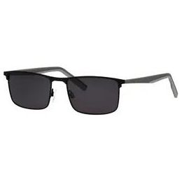 Sonnenbrille Tom Tailor "Modell 677000", Damen, grau, schwarz, matt, Sonnenbrillen Sonnenbrille, Form Karree/Eckig, Logoschriftzug auf B&uuml;gel, Kombifassung