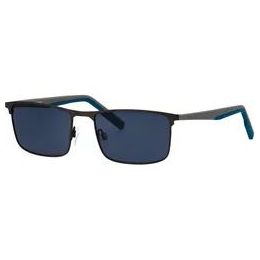 Sonnenbrille Tom Tailor "Modell 677000", Damen, grau, schwarz, blau, matt, Sonnenbrillen Sonnenbrille, Form Karree/Eckig, Logoschriftzug auf B&uuml;gel, Kombifassung