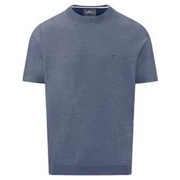 Rundhalspullover Fynch-Hatton, Herren, Gr. L, horizon, Web, Obermaterial: 88% Baumwolle, 12% Leinen, unifarben, regular fit normal, Rundhals, gerader Abschluss, Pullover Rundhalspullover, mit Logo Stickerei