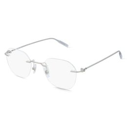 Montblanc MB0471O Brille Herren | Fassung: Randlos, Rund, Silber