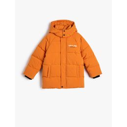 KOTON Jacke Jungen Gr&ouml;&szlig;e 146/152 dunkelorange / schwarz / wei&szlig;
