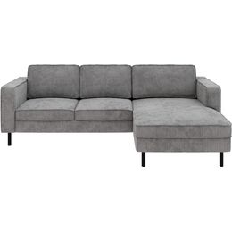 Ecksofa Trendmanufaktur "Watkins, Couch wahlweise mit Schlaffunktion & Bettkasten, auch in Cord", blau (betongrau), B:232cm H:81cm T:161cm, 92% Polyester, 8% Polyamide, Sofas, Ecksofa, Recamiere beidseitig montierbar, Sofa in L-Form, Breite 232 cm