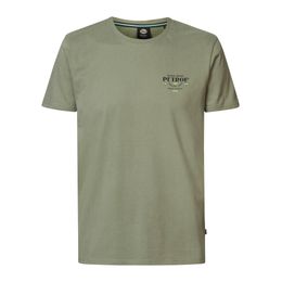 PETROL INDUSTRIES T-Shirt 'Seagrove' Herren Gr&ouml;&szlig;e XXL khaki / neongr&uuml;n / schwarz / offwhite