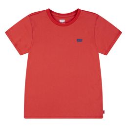T-Shirt LEVI'S KIDS "LVG BATWING CHEST HIT TEE", M&auml;dchen, Gr. 4 (104), lila (hibiscus), Jersey, Obermaterial: 60% Baumwolle, 40% Polyester, unifarben, Basic schmal h&uuml;ftlang, Rundhals, abgesteppte Kante, Shirts T-Shirt, mit Logo Print for GIRLS