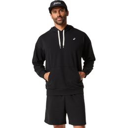 Kapuzensweatshirt asics "FRENCH TERRY RELAXED PULLOVER HOODIE", Herren, Gr. XXL, performance schwarz, Obermaterial: 63% Baumwolle, 37% Polyester, Sweatshirts Kapuzensweatshirt, mit K&auml;ngurutasche, sportlicher Stil