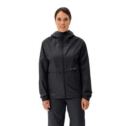 Regenjacke Vaude "WOMEN'S LOAMER RAIN JACKET", Damen, Gr. 44, schwarz, Obermaterial: 100% Polyester, normal, Jacken Regenjacke, sportlicher Stil, wind- und wasserdicht, kompakt verstaubar