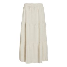 Maxirock Vila "VIPRISILLA HW ANKLE SKIRT - NOOS", Damen, Gr. 36, super light natural melan, Web, Obermaterial: 50% Viskose, 40% Baumwolle, 10% Leinen, meliert, unifarben, regular fit kn&ouml;chellang, R&ouml;cke Maxirock