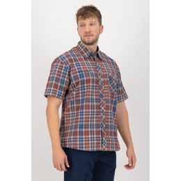 Outdoorhemd DEPROC Active "COPPER II NEW Men", Damen, Gr. XXXL (58), Normalgr&ouml;&szlig;en, braun, navy, 100% Polyester, Hemden Outdoorhemd, auch in Gro&szlig;en Gr&ouml;&szlig;en erh&auml;ltlich