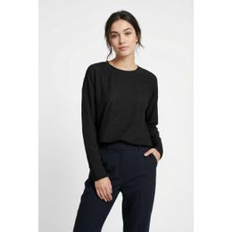 Langarmshirt Only "ONLSMILLA LIFE L/S TOP JRS", Damen, Gr. XS, schwarz, Jersey, Obermaterial: 95% Polyester, 5% Elasthan, unifarben, regular fit Po-bedeckend, Rundhals, Shirts Langarmshirt
