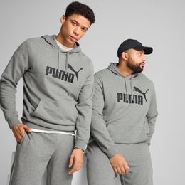 Kapuzensweatshirt Puma "ESS NO. 1 LOGO HOODIE TR", Herren, Gr. M, grau (medium gray heather), Sweatware, Obermaterial: 68% Baumwolle, 32% Polyester, bedruckt, regular fit normal, angesetztes B&uuml;ndchen, Sweatshirts Kapuzensweatshirt, f&uuml;r sportliche und l&auml;ssige Anl&auml;sse, aus weicher Baumwollmischung