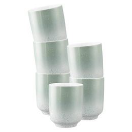 Becher Seltmann Weiden "Kaffeebecher ohne Henkel Sento Home 400 ml 6er Set", gr&uuml;n (aura mint), 6 tlg., Porzellan, Trinkgef&auml;&szlig;e, Becher
