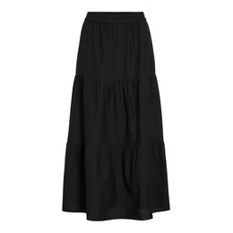 Maxirock Vila "VIPRISILLA HW ANKLE SKIRT - NOOS", Damen, Gr. 36, schwarz beauty, Web, Obermaterial: 50% Viskose, 40% Baumwolle, 10% Leinen, unifarben, regular fit kn&ouml;chellang, R&ouml;cke Maxirock