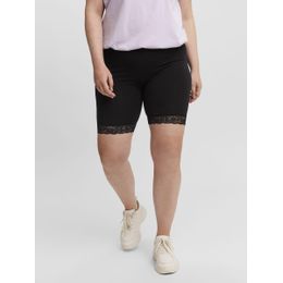 Radlerhose Vero Moda CURVE "VMLENNON CYCLE SHORTS - S GA NOOS CURVE", Damen, Gr. S (42), N-Gr, schwarz, Jersey, Obermaterial: 95% Baumwolle, 5% Elasthan, unifarben, kniefrei, Hosen Radlerhose