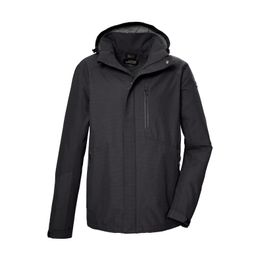 Funktionsjacke Killtec "KOS 256 MN JCKT", Herren, Gr. XL, grau (anthra), Obermaterial: 100% Polyester;Futter: 100% Polyester, Jacken Funktionsjacke, Wasser- und winddichte Herrenjacke, atmungsaktiv, abnehmbare Kapuze
