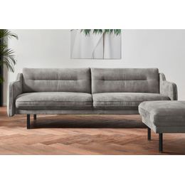 2,5-Sitzer OTTO HOME "Nordfyn", grau, B:229cm H:81cm T:92cm, Struktur weich (100% Polyester);Luxus-Microfaser Lederoptik (100% Polyester);100% NaturLEDER, Sofas, 2 5-Sitzer, edles Design in 3 Bezugsqualit&auml;ten, Design by Morten Georgsen