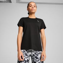 Trainingsshirt Puma "W TAD ESSENTIAL CREW TEE", Damen, Gr. M, schwarz (Puma schwarz), Jersey, Obermaterial: 100% Polyester, regular fit normal, Rundhals, Shirts Trainingsshirt, Regular Fit, Kurzarm, mit seitlichen Schlitzen