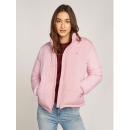 Steppjacke Tommy Jeans "TJW ESSENTIAL PUFFER EXT", Damen, Gr. XS (34), pink (ballet pink), Web, Obermaterial: 100% Polyester. Futter: 100% Polyester. Wattierung: 100% Polyester, unifarben, regular fit kurz, elastischer Bund, Jacken Steppjacke, mit Logostickerei