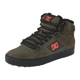 Winterboots DC Shoes "PURE HIGH-TOP WC WNT", Herren, Gr. 46, olive, schwarz, Leder, Synthetik, Schuhe Winterboots, Winterschuhe, Sneakerboots, Schn&uuml;rboots, Wintersneaker, gef&uuml;ttert