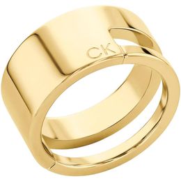 Fingerring Calvin Klein "GEOMETRIC ESSENTIALS" Gr. 56, gold (gelbgoldfarben), Fingerringe, Damen, 56, Edelstahl, 10mm, Fingerring