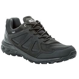 Wanderschuh Jack Wolfskin "WOODLAND 2 TEXAPORE LOW M", Herren, Gr. 42, schwarz, Synthetik, Textil, Schuhe Wanderschuh, wasserdicht, Trekkingschuh