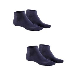 Sneakersocken Hudson "Sneaker Only 2-Pack", Herren, Gr. 43-46, schwarz (marine, meliert 0387), Obermaterial: 75% Baumwolle CO. 23% Polyamid PA. 2% Elasthan EL., Socken Sneakersocken