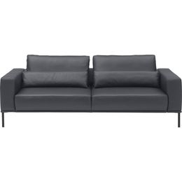 2,5-Sitzer Musterring "JustBPM100, 202 cm breit, aus hochwertigem Leder", navy, B:202cm H:88cm T:107cm, 100% Leder, Sofas, 2 5-Sitzer, wahlweise mit Nierenkissen und mot. Sitzauszug, Metallfu&szlig; in schwarz