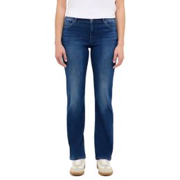 Straight-Jeans Mustang "Damen Style Crosby Relaxed Straight", Damen, Gr. 25, L&auml;nge 30, 682 mittelblau, Denim/Jeans, 78% Baumwolle, 10% Lyocell, 9% Elastomultiester, 3% Elasthan, unifarben, straight fit, Jeans Straight-Jeans