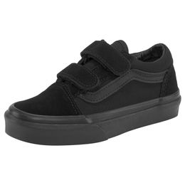 Sneaker Vans "UY Old Skool V", M&auml;dchen, Gr. 33, schwarz, Leder, Schuhe Sneaker, mit klassischer Logo-Flag