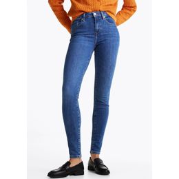Skinny-fit-Jeans Tommy Hilfiger "HERITAGE COMO SKINNY RW", Damen, Gr. 33, L&auml;nge 34, blau (nos mid blau), Denim/Jeans, Obermaterial: 95% Baumwolle, 4% Elastomultiester, 1% Elasthan, unifarben, figurbetont lang, Jeans Skinny-fit-Jeans, mit Tommy Hilfiger Logo-Badge, 5-Pocket-Stil