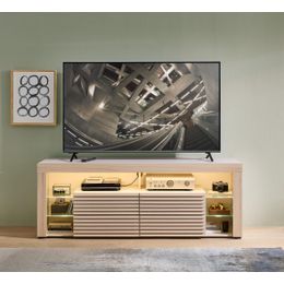 TV-Schrank Stolkom "Goal TV Lowboard, B/H/T 179x67x 44 cm", kaschmir, riva eiche, B:179cm H:67cm T:44cm, Holzwerkstoff, Schr&auml;nke, TV-Schrank, %RESET$