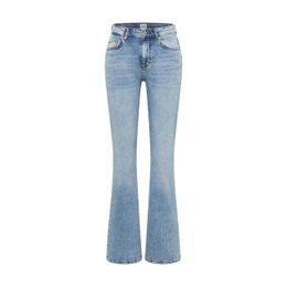 Comfort-fit-Jeans Mustang "Damen Style Shelby Flared", Damen, Gr. 25, L&auml;nge 32, 585 mittelblau, Denim/Jeans, 99% Baumwolle, 1% Elasthan, unifarben, ausgestellt, Jeans Comfort-fit-Jeans