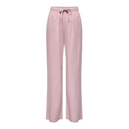 Schlupfhose Only "ONLGOA MW LINEN BL PULL-UP PANT CC PNT", Damen, Gr. L, L&auml;nge 32, burnished lila, Web, Obermaterial: 70% Viskose, 30% Leinen, unifarben, regular fit lang, Hosen Schlupfhose, mit Leinen