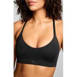 Bustier Puma "Puma WOMEN 3D KNIT SPORT TRIANGLE TOP", Damen, Gr. M, N-Gr, schwarz, Single Jersey, Obermaterial: 89% Polyamid, 11% Elasthan, BHs Bustier, wendbare und verstellbare Tr&auml;ger f&uuml;r einen personalisierten Look, Topseller