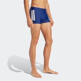 Badehose adidas Performance "3-STREIFEN 2-INCH BOXER", Herren, Gr. 4 (S), N-Gr, blau (dunkelblau, wei&szlig;), Obermaterial: 78% Polyamid, 22% Elasthan, Badehosen Badehose